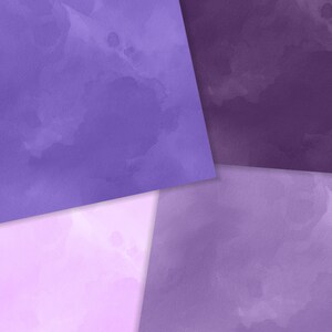 Violet Watercolor Digital Paper Pack, Purple Tones, Abstract Watercolor ...