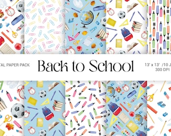 School Supplies Seamless Pattern - Etsy