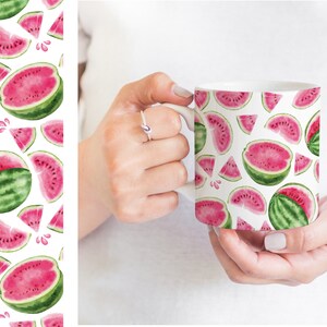 Watercolor Watermelon Digital Paper, Fruit Tropical Summer Seamless ...