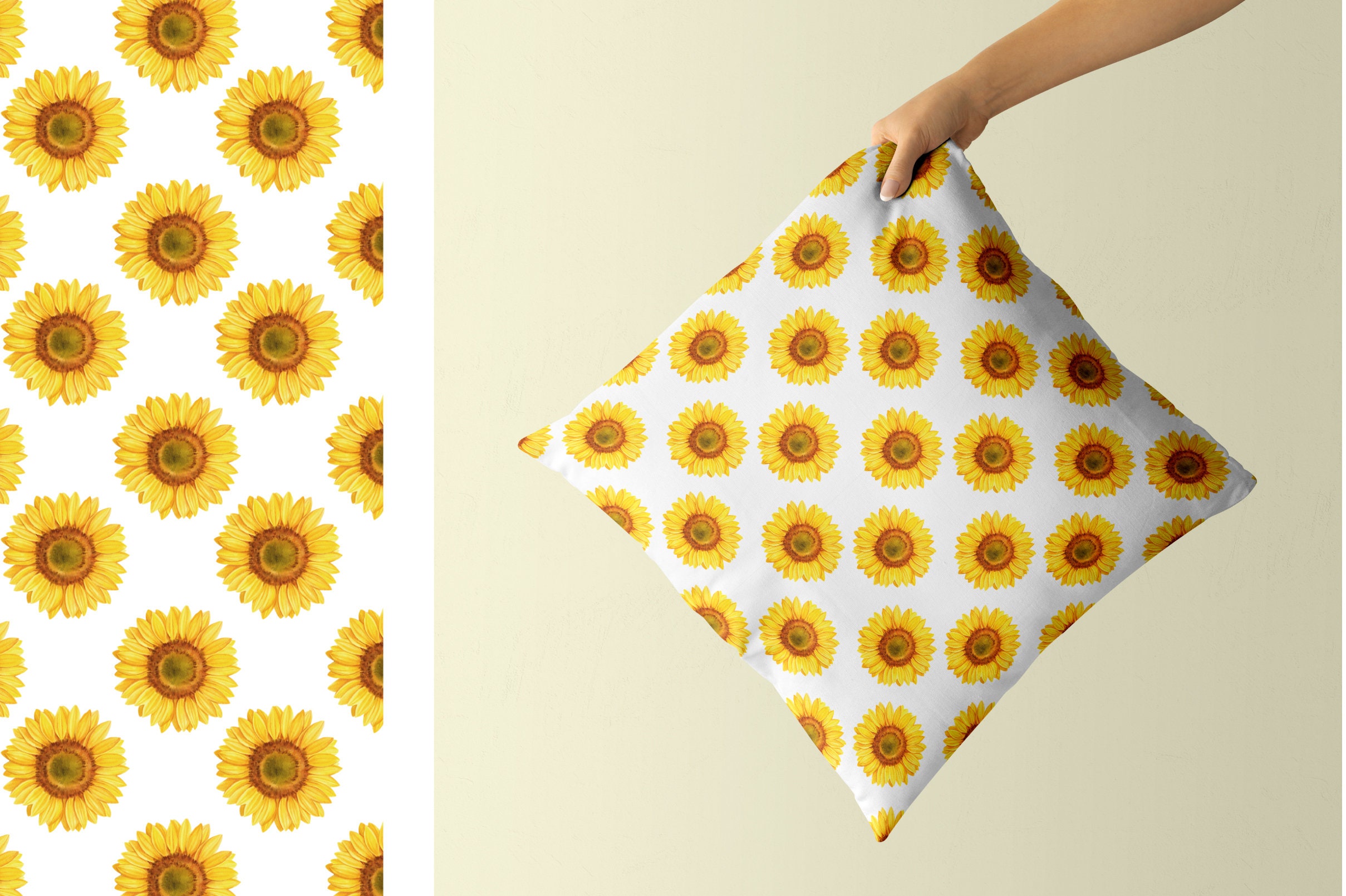 Sunflower Digital Papers Pack Watercolor Summer Yellow - Etsy