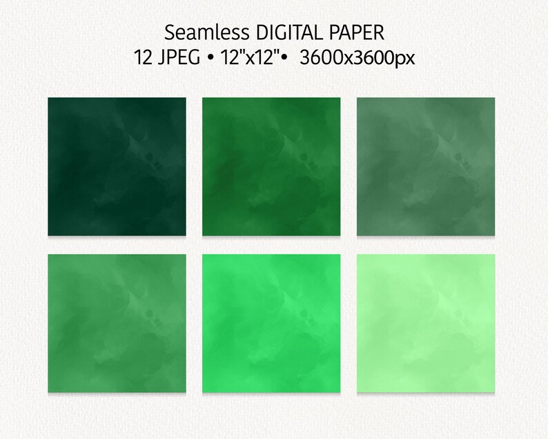 Green Watercolor Digital Paper Pack, Forest Tones, Olive Abstract ...
