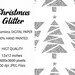 Christmas Glitter Digital Paper Pack, Cute Silver Glitter Trees, Winter ...