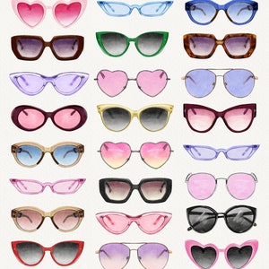Sunglasses Watercolor Clipart, Summer Glasses Clip Art, Travel, Fashion ...