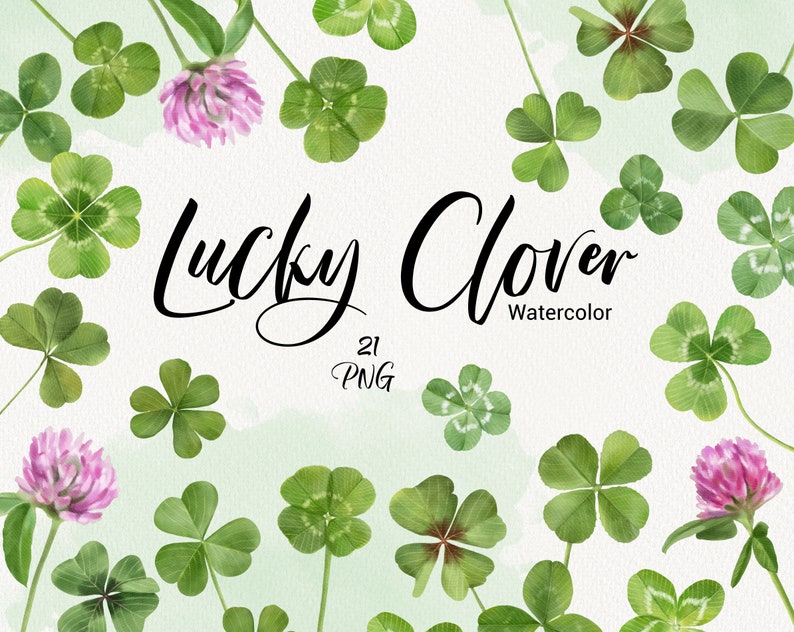 Watercolor Clover Clipart St. Patrick's Day Clip Art - Etsy