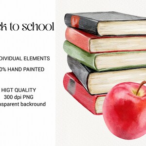 Watercolor Back to School Clipart, School Supplies Clip Art, Autumn ...