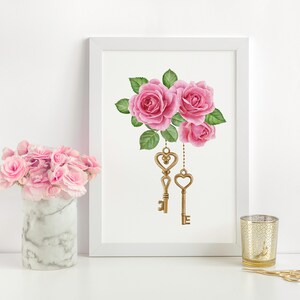 Valentine's Day Clipart, Romantic Vintage Bouquet Clipart, Love, Heart ...
