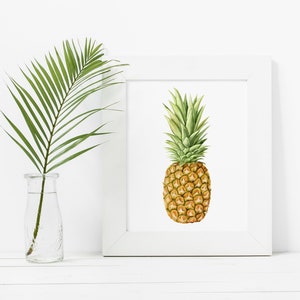 Watercolor Pineapple Clipart, Tropical Fruit Clip Art, Summer, Hand ...