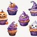 Watercolour Halloween Cupcake Clipart, Cute Candy, Witch Hat, Spooky ...