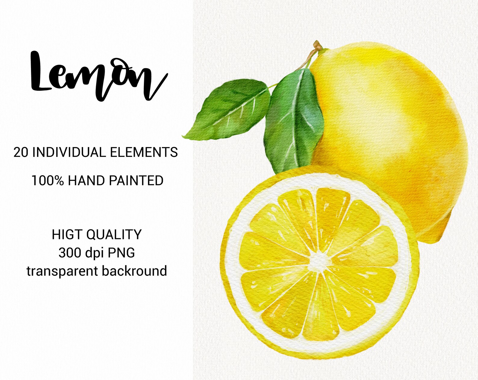 Watercolor Lemon Clipart Hand Painted Summer Lemon Fruit Clip - Etsy