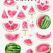 Watercolor Watermelon Clipart, Fruit Tropical Summer Fruit Clip Art PNG ...