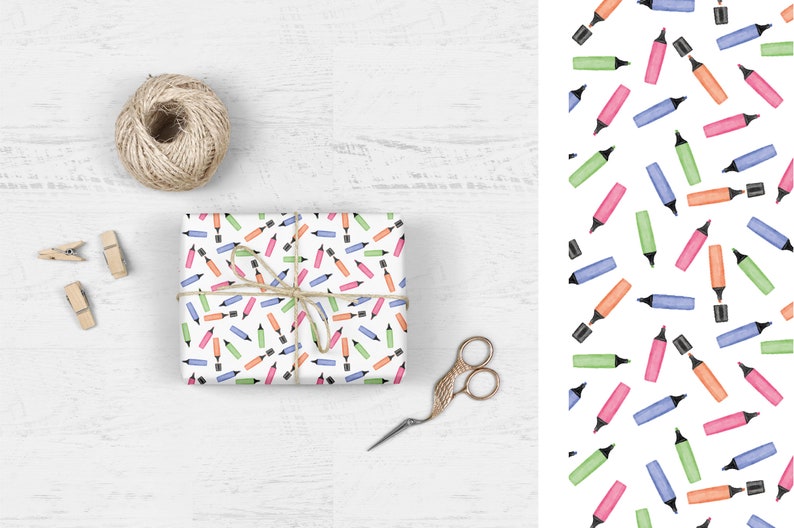 Watercolor Back to School Digital Paper, School Supplies, Autumn ...