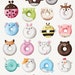 Watercolor Donuts Clipart, Cute Animal Donut Clip Art, Kids Birthday ...