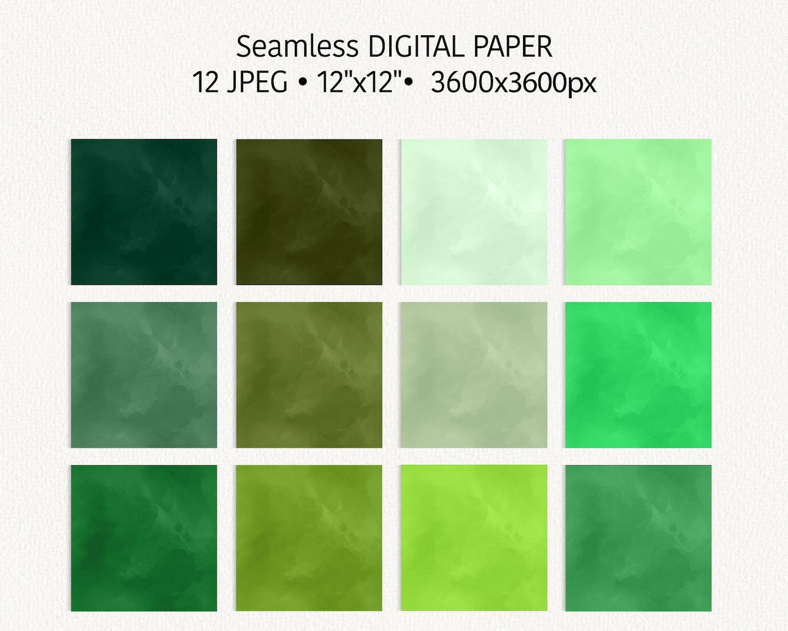 Green Watercolor Digital Paper Pack, Forest Tones, Olive Abstract ...