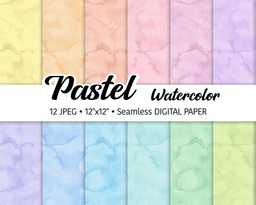Pastel Watercolor Digital Paper Pack, Abstract Watercolor Background ...