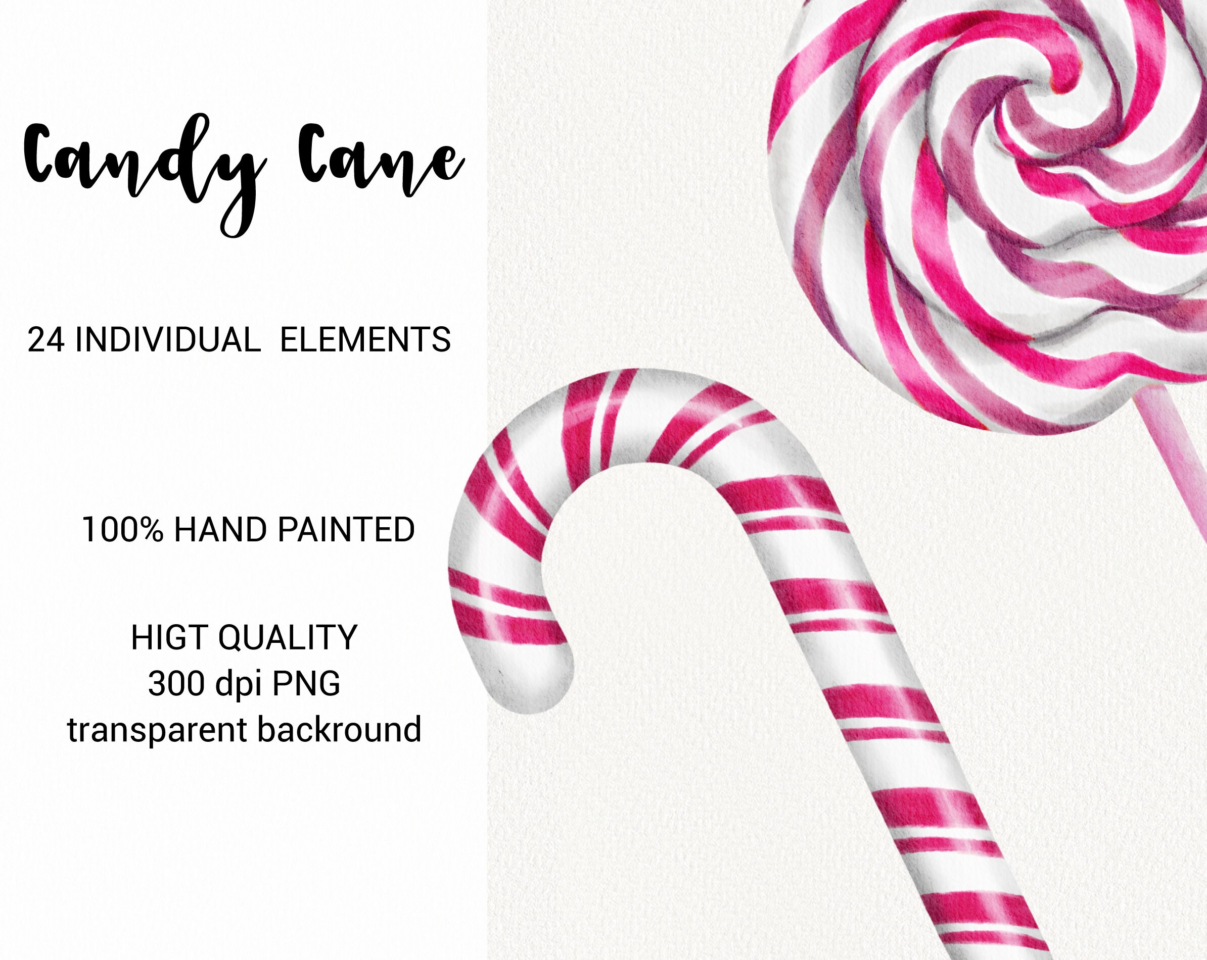 Pink Candy Cane Clip Art