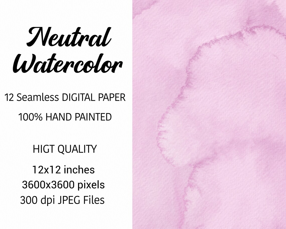 Pastel Watercolor Digital Paper Pack, Abstract Watercolor Background ...