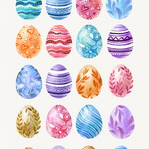 Watercolor Easter Egg Clipart, Spring Easter Holiday Eggs Clip Art ...