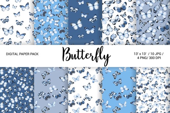 Watercolor Butterfly Seamless Digital Paper Summer Scrapbook - Etsy