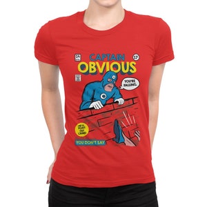 Captain Obvious Funny Superhero T-shirt, Men's and Women's Sizes (drsh ...