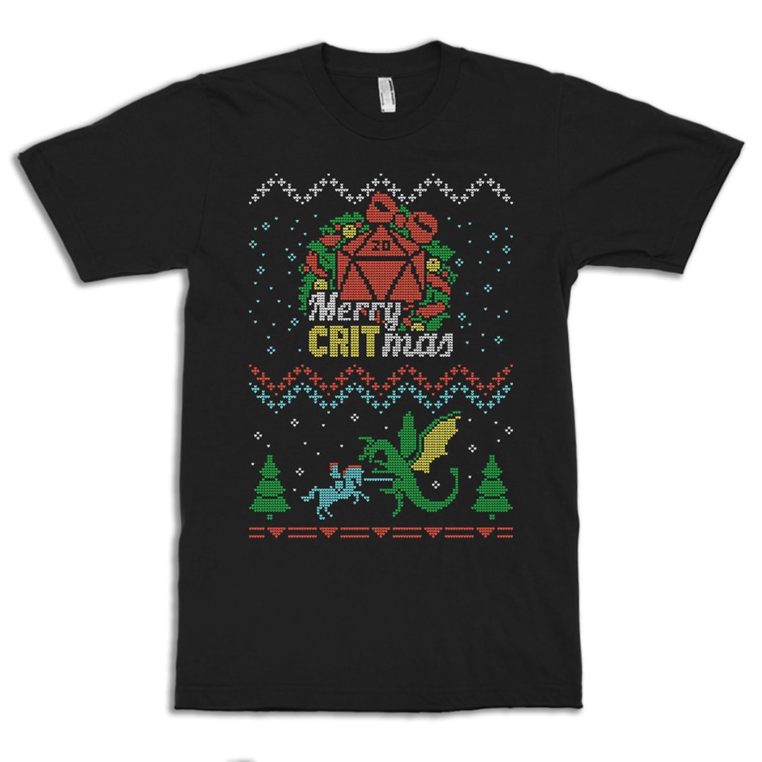 Merry Critmas Dungeons and Dragons Funny Christmas T-shirt, D&D Dnd ...