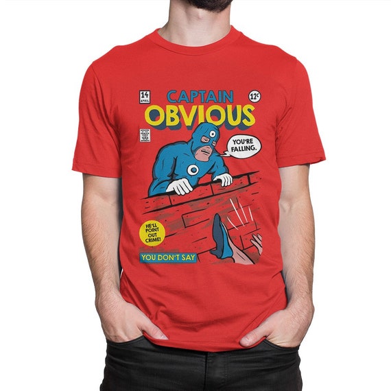 Captain Obvious Funny Superhero T-shirt Men's and | Etsy