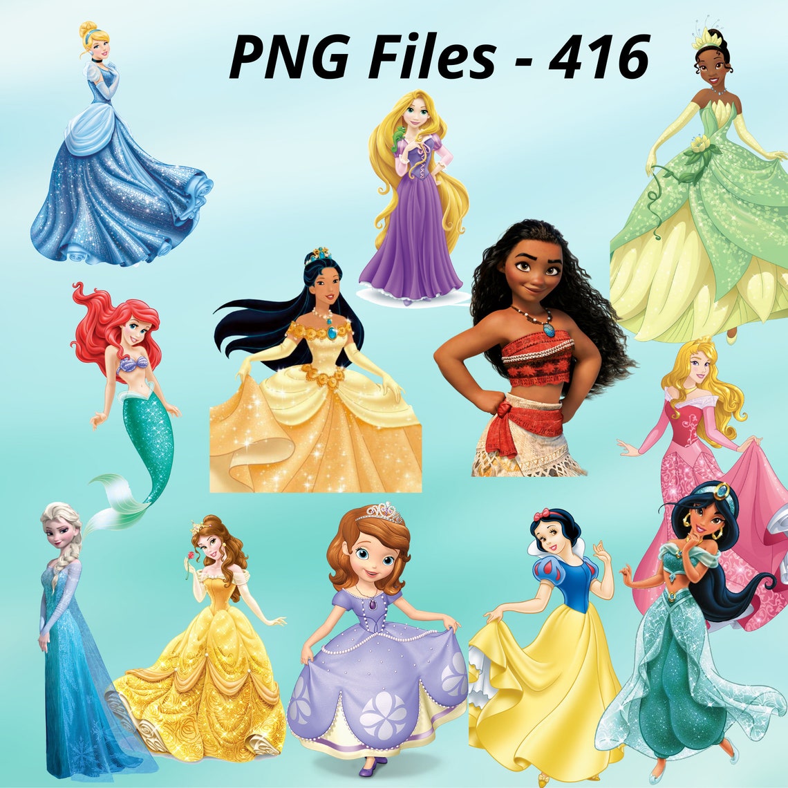 Bundle Princess SVG PNG Digital Files, Princess Clipart, Frozen Svg ...