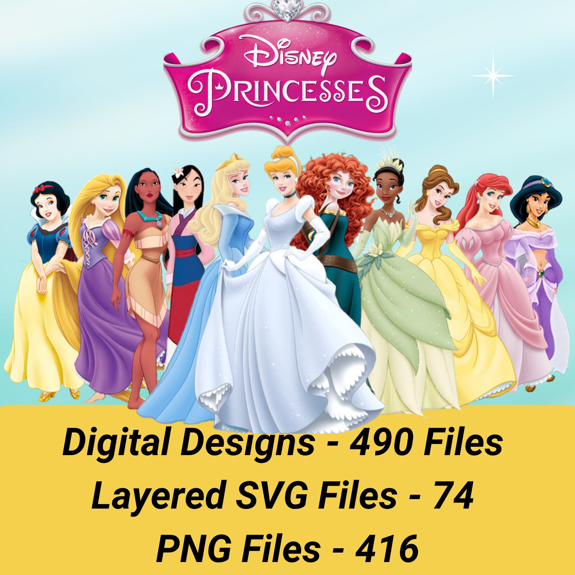 Bundle Princess SVG PNG Digital Files, Princess Clipart, Frozen Svg ...