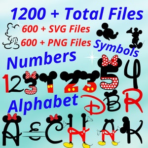 Mickey Alphabet SVG PNG Clipart Instant Digital Download, Mickey ...