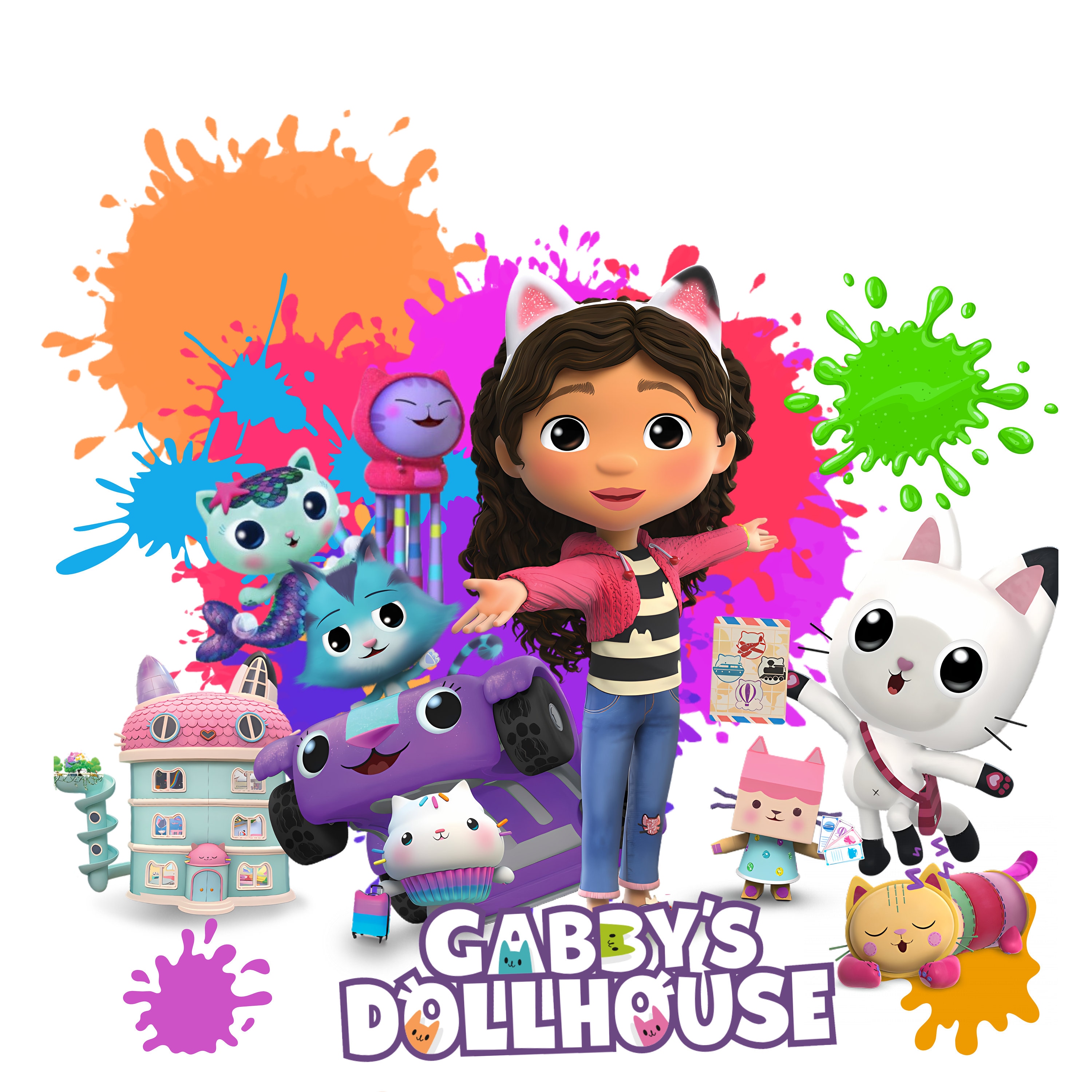 Gabby Dollhouse 5 PNG, Gabby Clipart Art, Gabby Dollhouse Shirt Png ...