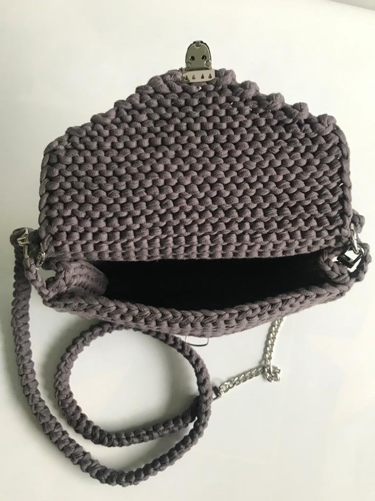 Unique Handbag Crochet Bag Cotton Knitted Bag Crocheted - Etsy