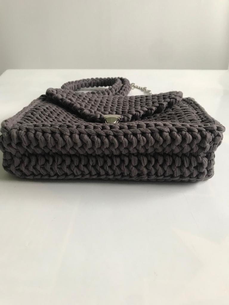 Unique Handbag Crochet Bag Cotton Knitted Bag Crocheted - Etsy