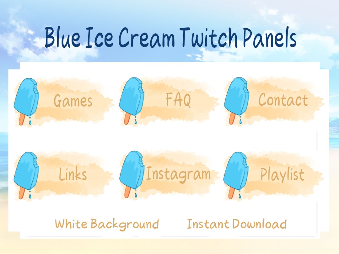 Blue Sea Salt Ice Cream Twitch Panels, Cute Twitch Panels, Video Game ...