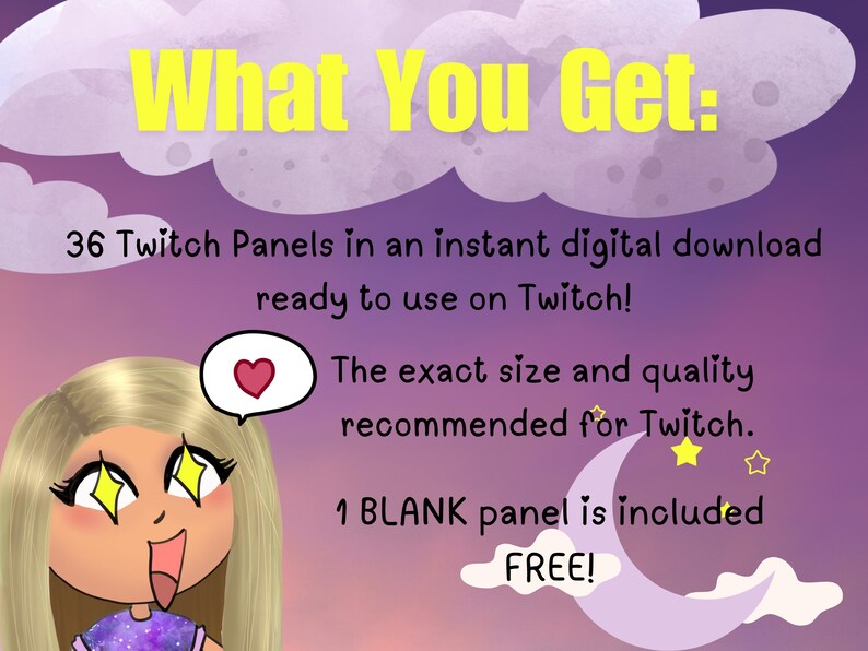Dark Heart Twitch Panels: Goth Purple Smoke Streamer Assets (digital ...