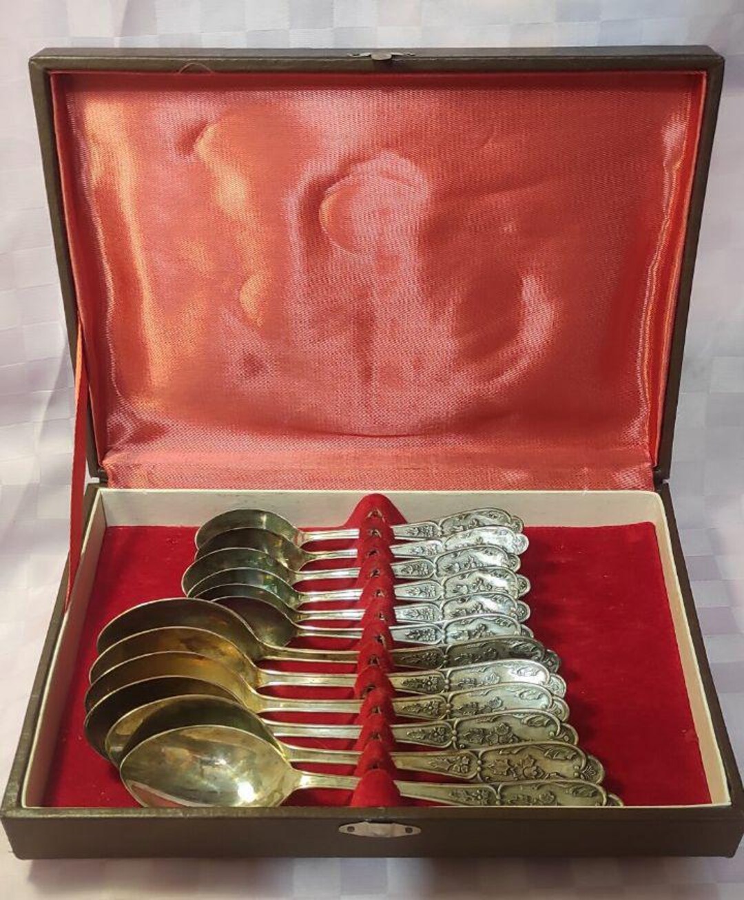 Soviet Set of Cupronickel Spoons. Tea and Table Spoons From MNC, 12 ...