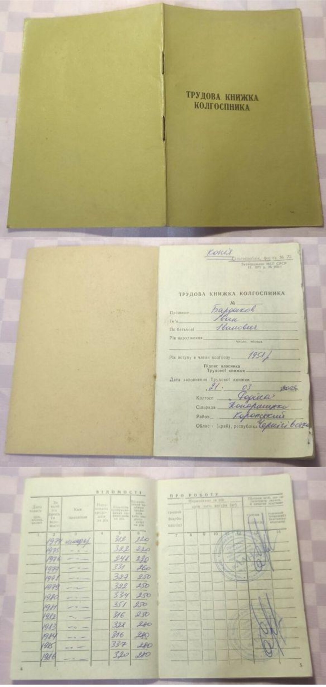 Old USSR Documents, Military ID, Work and Education Books, Treasury ...