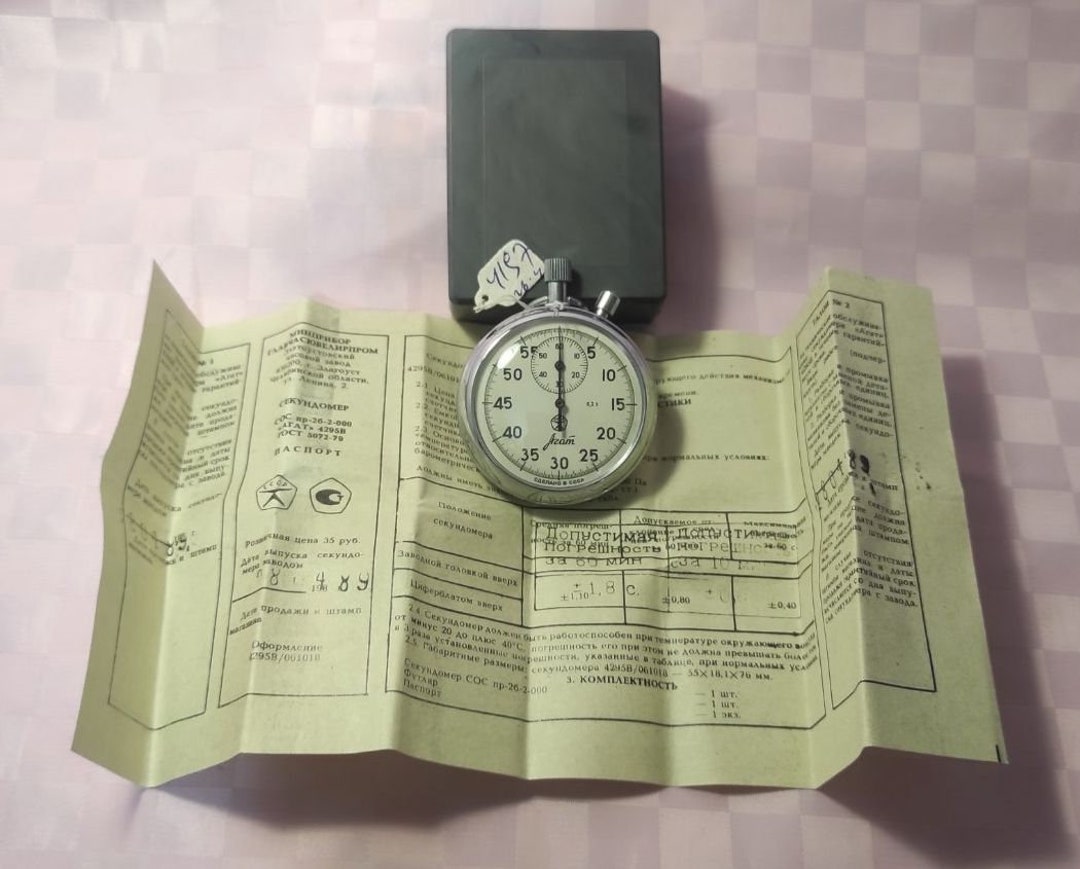 Vintage Soviet Mechanical Stopwatch Agat Two-button Massive Stopwatch ...