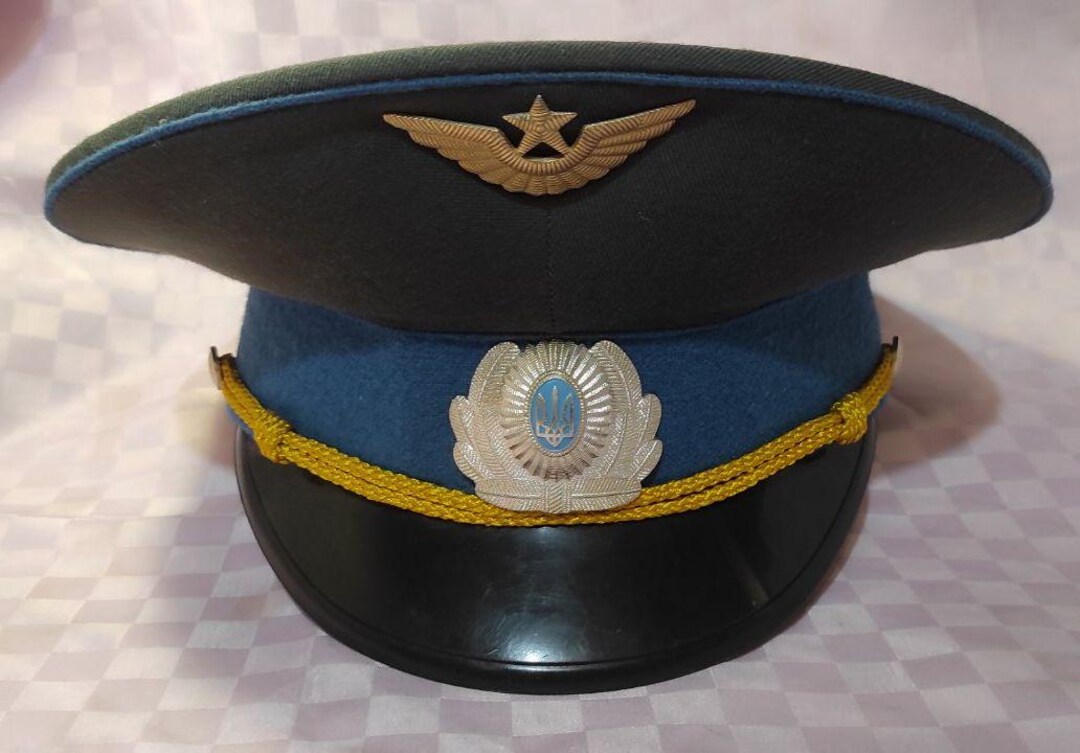 Military Officer's Cap Headdress of the Pilot of the Ukraine Air Force ...