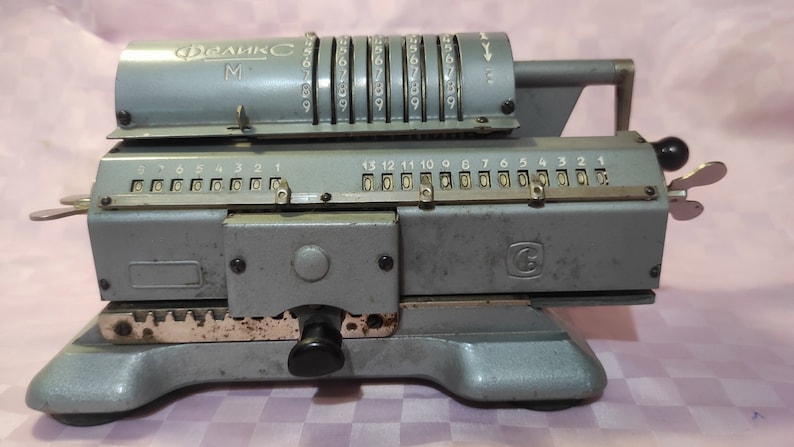 Vintage Calculating Machine Felix Mechanical Calculator Hand Calculator ...
