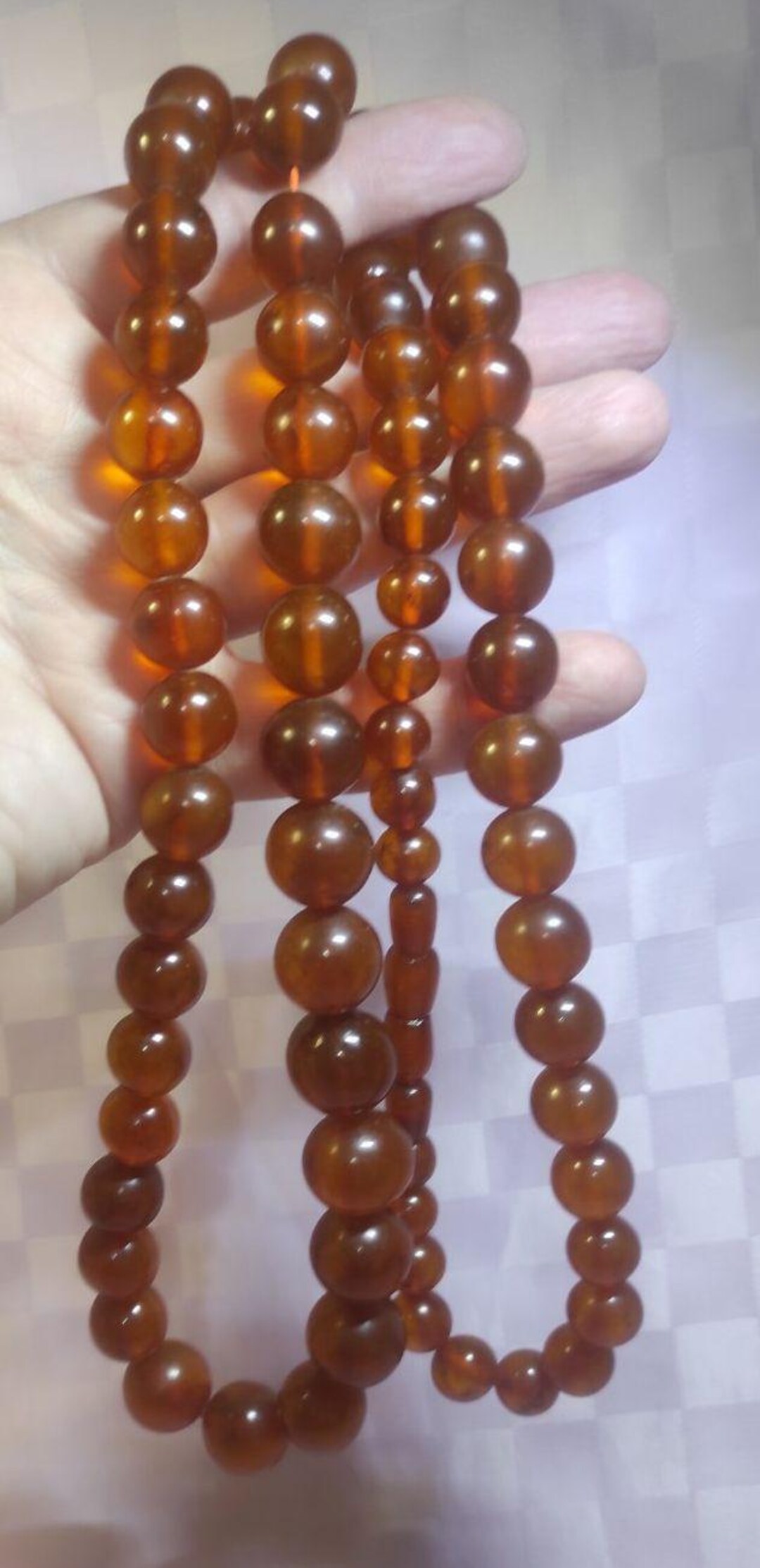Vintage Amber Beads Made of Fused Amber, Amber Jewelry, Gift for Her ...