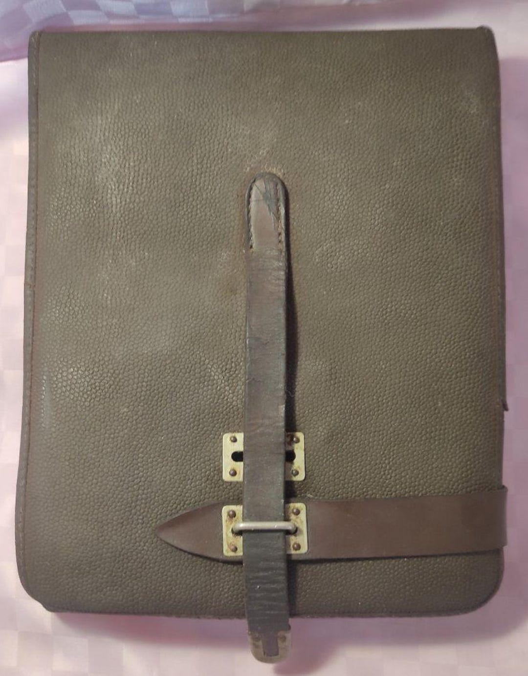 Soviet Vintage Collectible Tablet Rare Large Leather Officer Brown Red ...