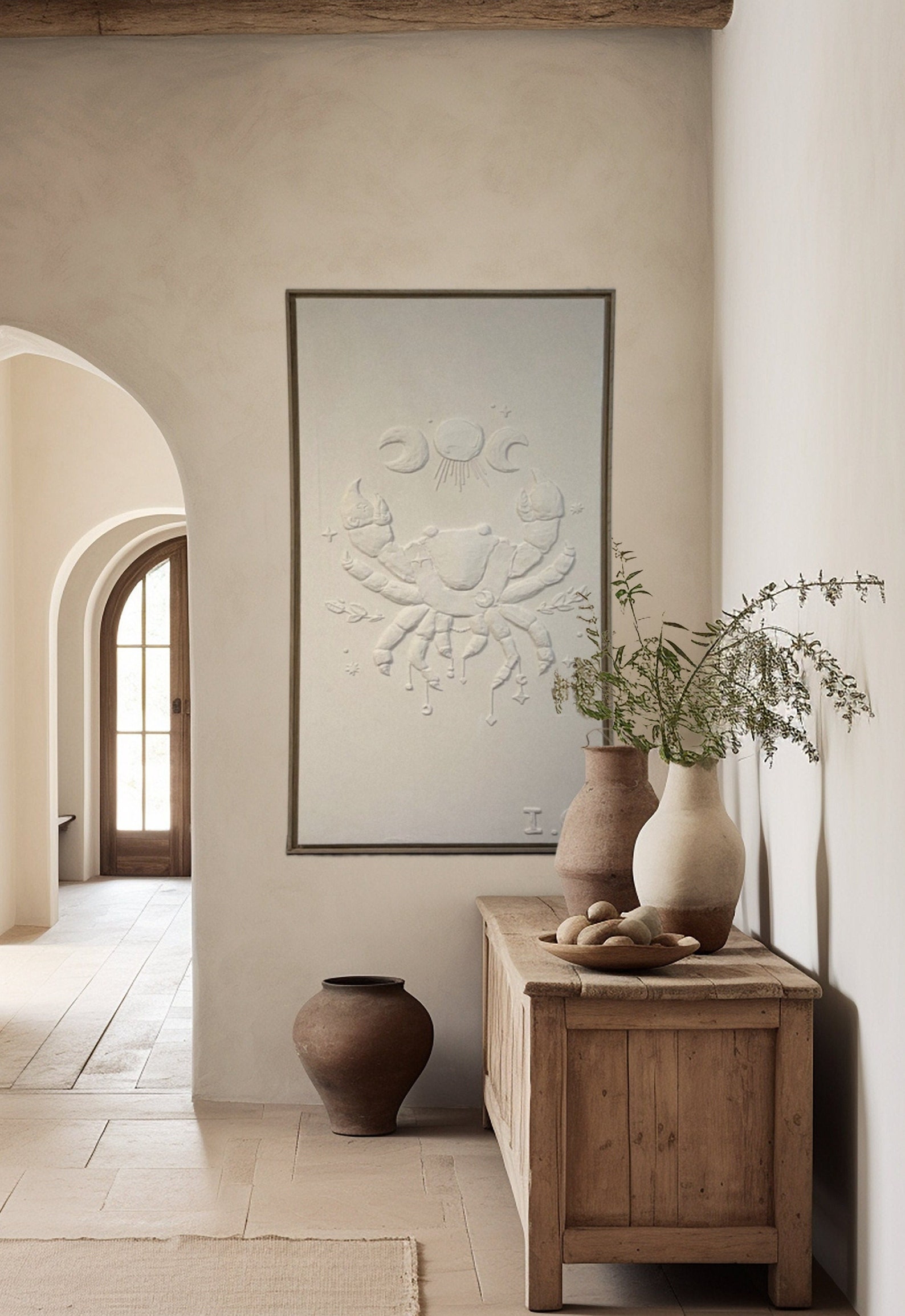 Personalized Plaster Horoscope Sign | Bas Relief | Textured Art | Wall ...