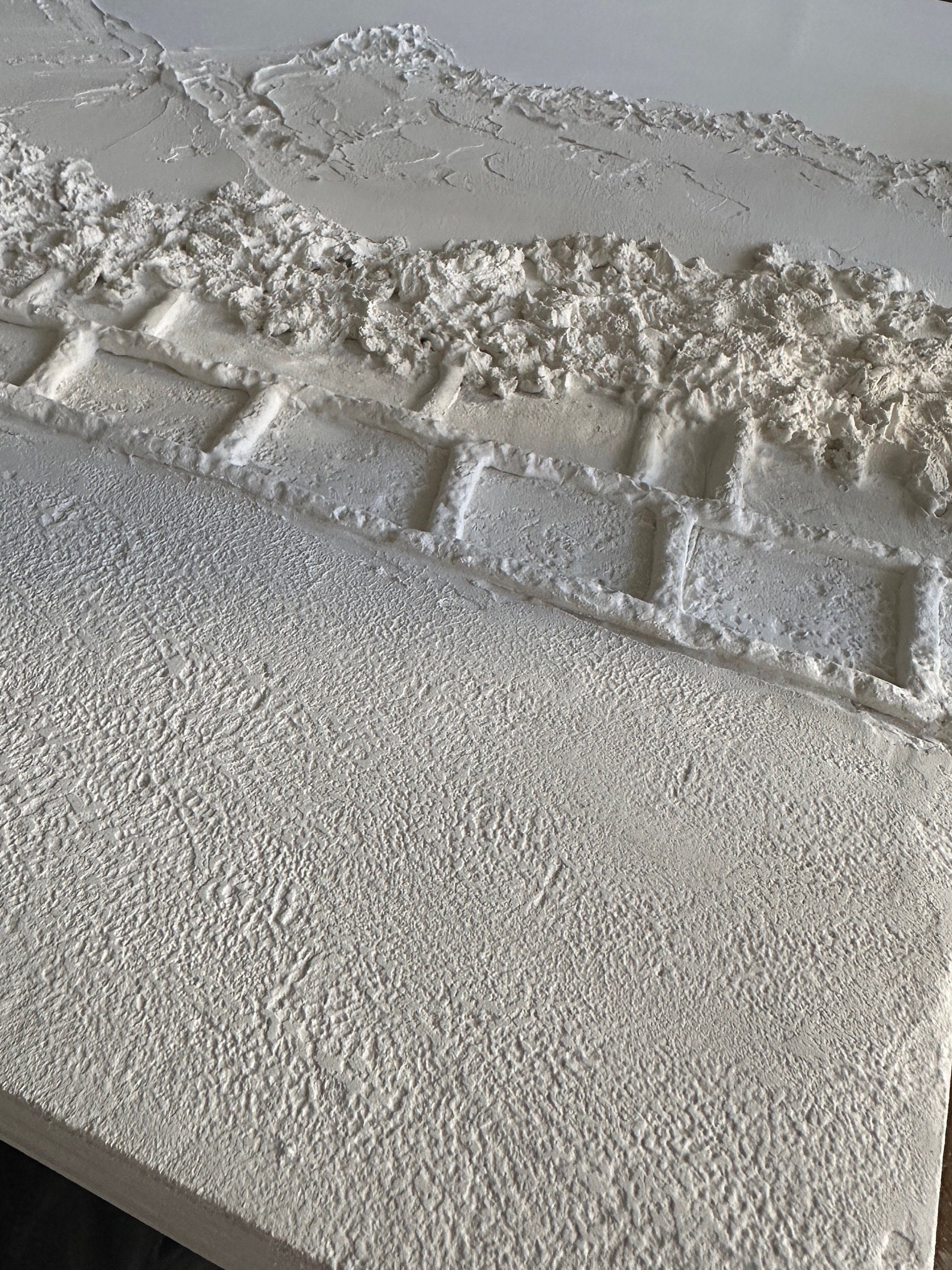 White Plaster Mountain Wall Art | Bas Relief | Textured Art | Gifts ...