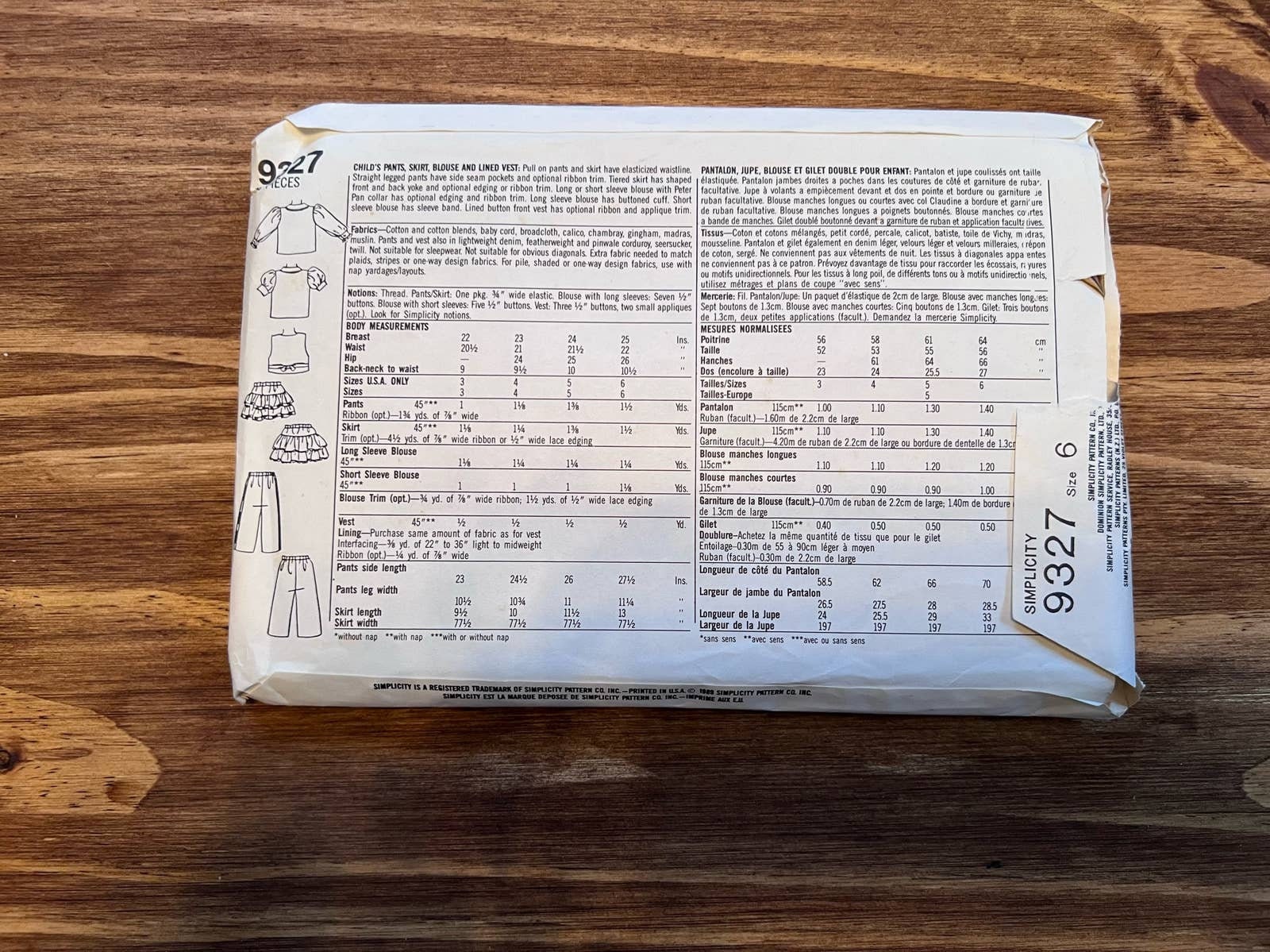 Simplicity 9327 Vintage Sewing Pattern Childs Outfit - Etsy