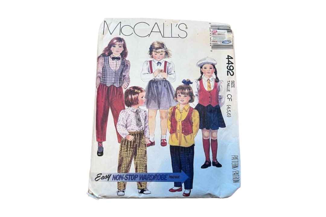 Mccalls 4492 Vintage Sewing Pattern Childrens Outfit Cut - Etsy