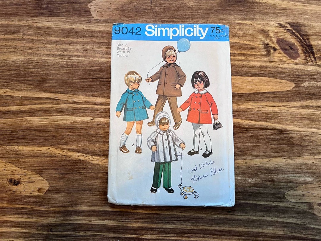 Simplicity 9042 Vintage Sewing Pattern Toddler Coat and Pants - Etsy