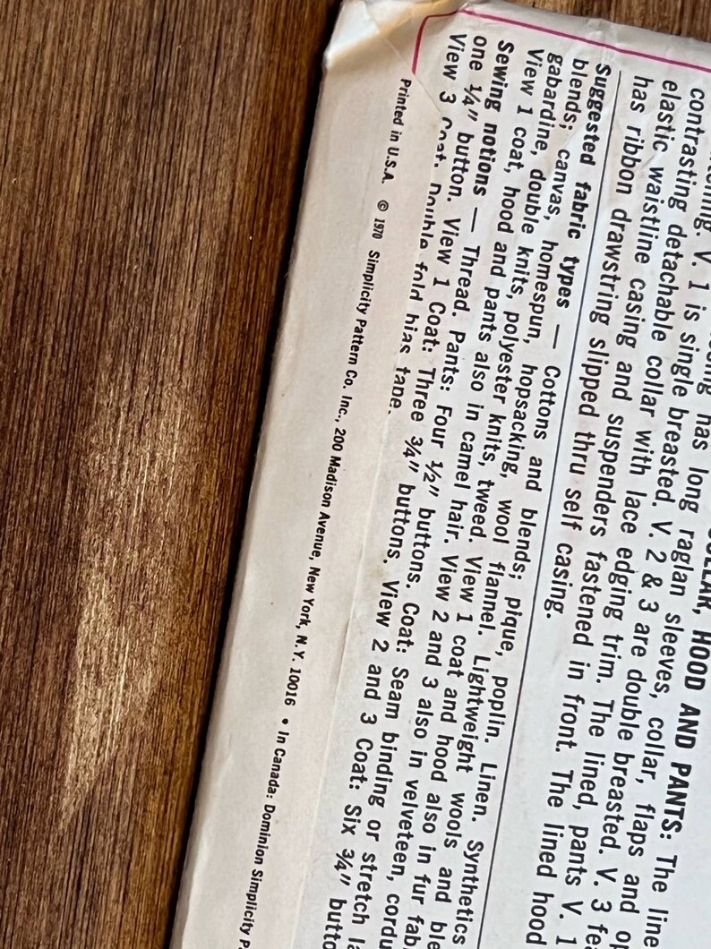 Simplicity 9042 Vintage Sewing Pattern Toddler Coat and Pants - Etsy