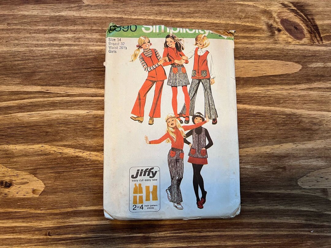 Simplicity 9590 Vintage 70s Sewing Pattern Tunic Skirt Pants CUT - Etsy