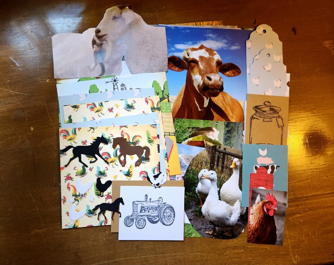 Farm Animal Junk Journal and Scrapbooking Kit 50 Pieces - Etsy