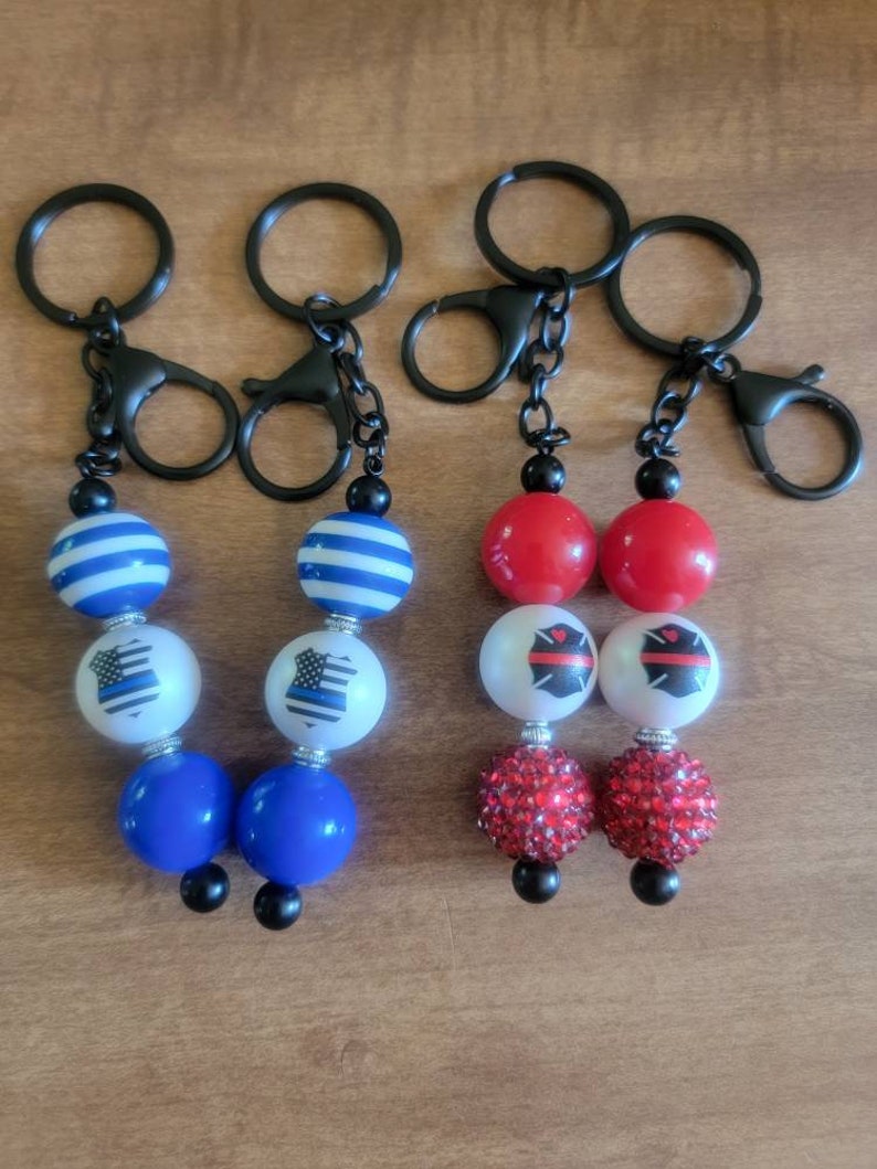 Police and Firefighter Back the Blue Keychains - Etsy