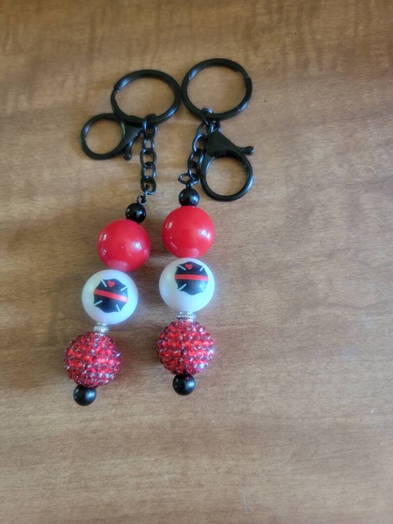 Police and Firefighter Back the Blue Keychains - Etsy